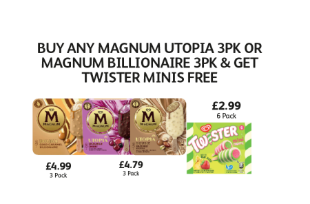 Magnum Double Gold Caramel Billionaire, Utopia Double Cherry, Double ...